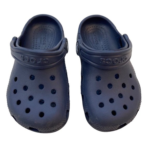 CROCS | Shoes | Crocs Size 9 Toddler Little Kids Navy Blue Classic ...